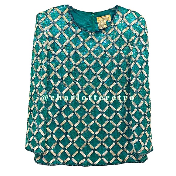 Talbots | Tops | Vtg Talbots Silk Sequin Trophy Top | Poshmark